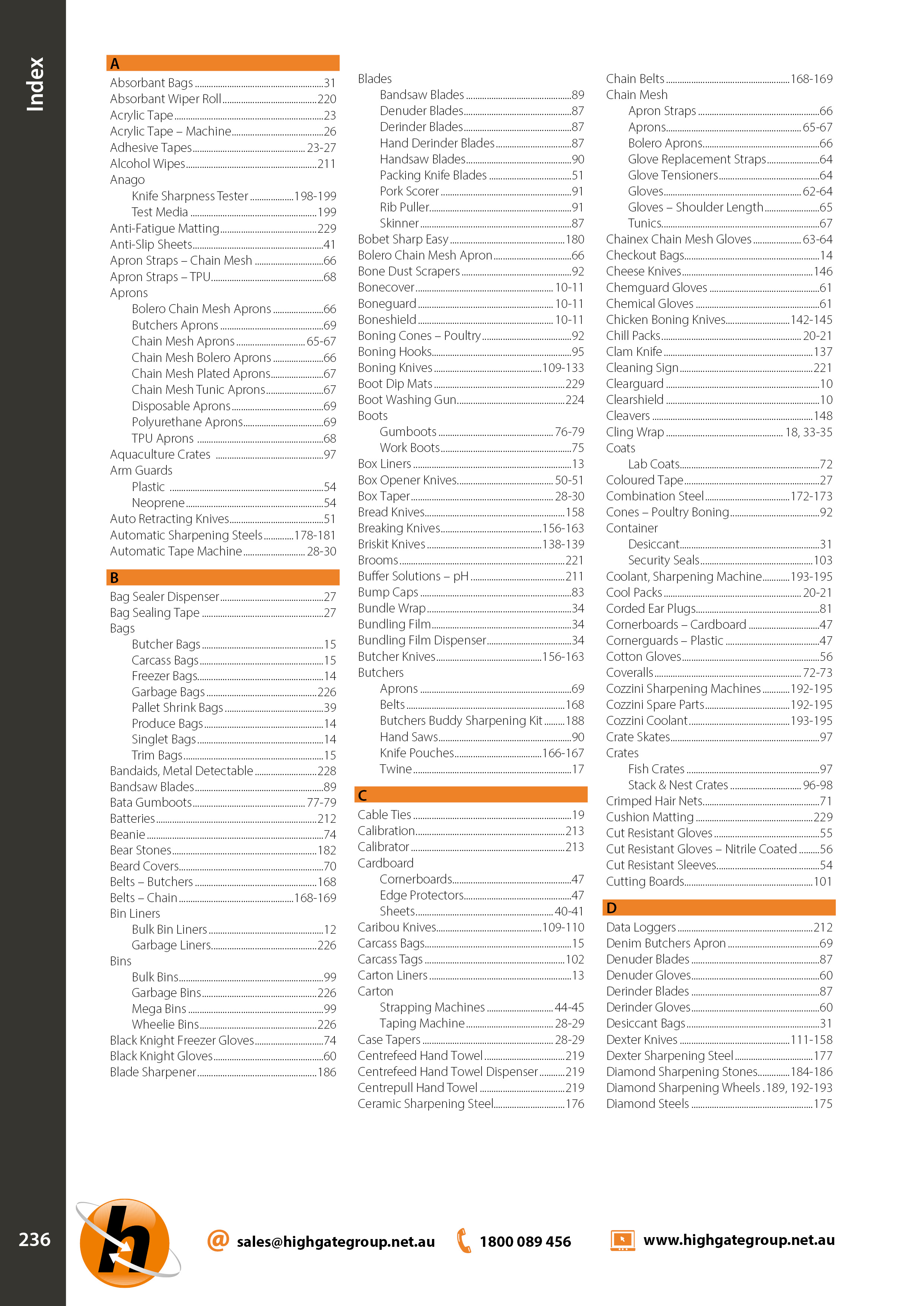 Highgate Group - Catalogue